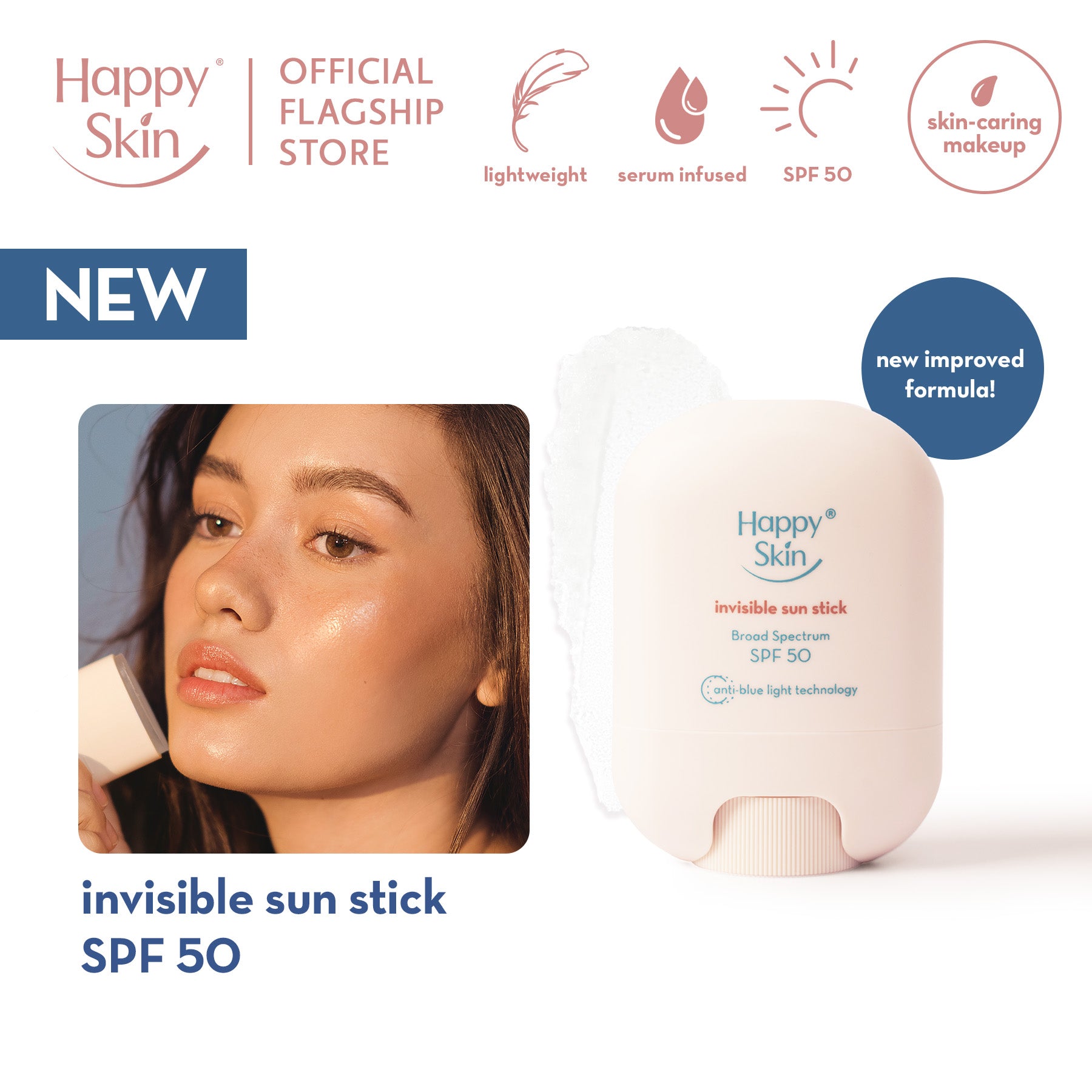 Happy Skin Invisible Sun Stick Broad Spectrum SPF 50
